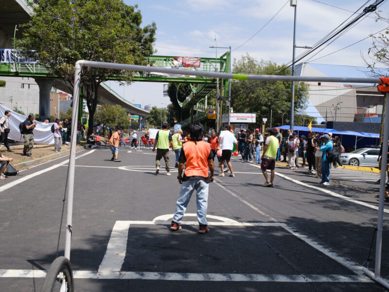 Mexico City residents combine highway soccer game with art to protest ...